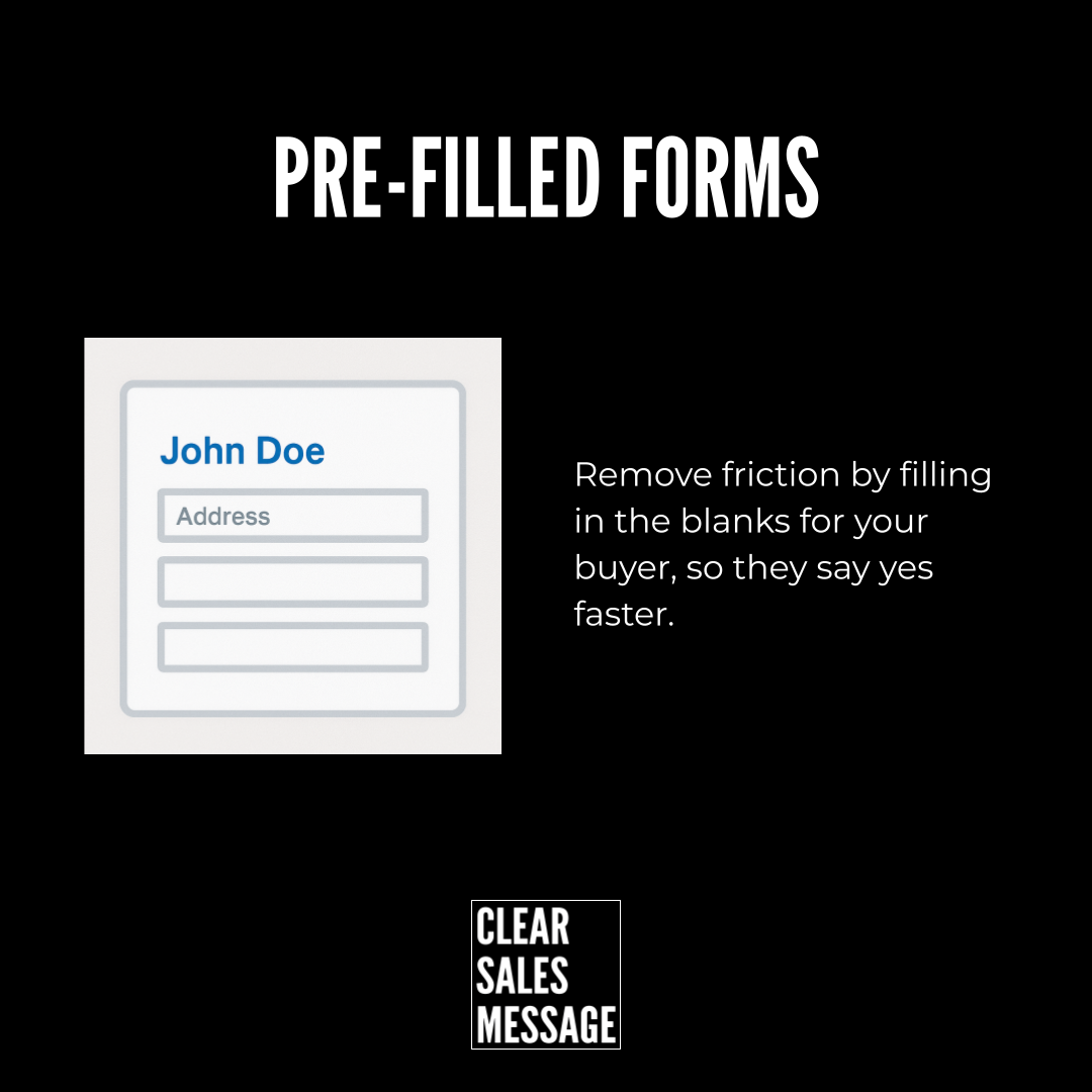 Pre-Filled Forms - Clear Sales Message™