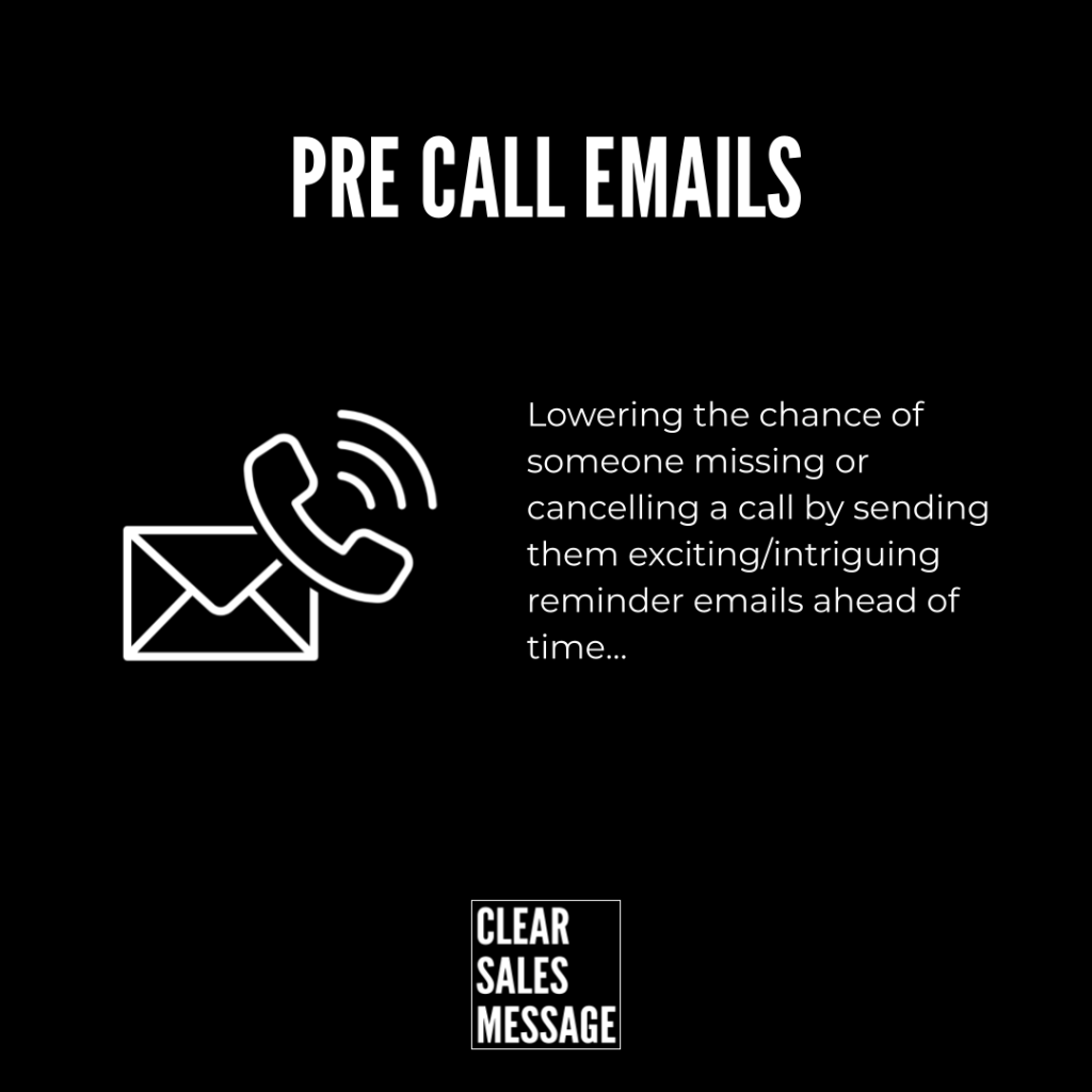 Pre Call Emails - Clear Sales Message™